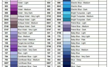 💎 Ultimate pack! 4 DMC color charts for diamond painting in PDF and ...