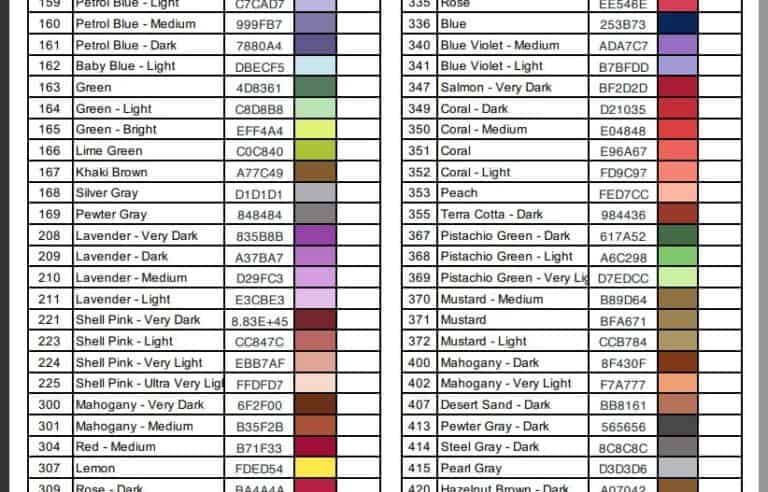 💎 DMC-Farbkarte für Diamond Painting (PDF-Datei zum Herunterladen) | Diamond Painting